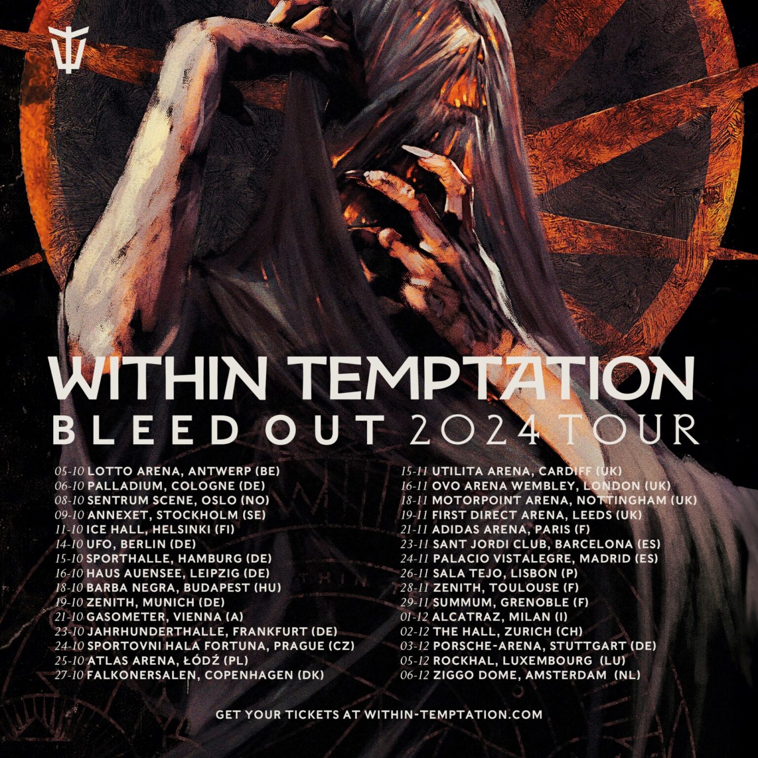 WITHIN TEMPTATION : Lassen es ab Oktober 2024 auf "Bleed Out" Tour ...
